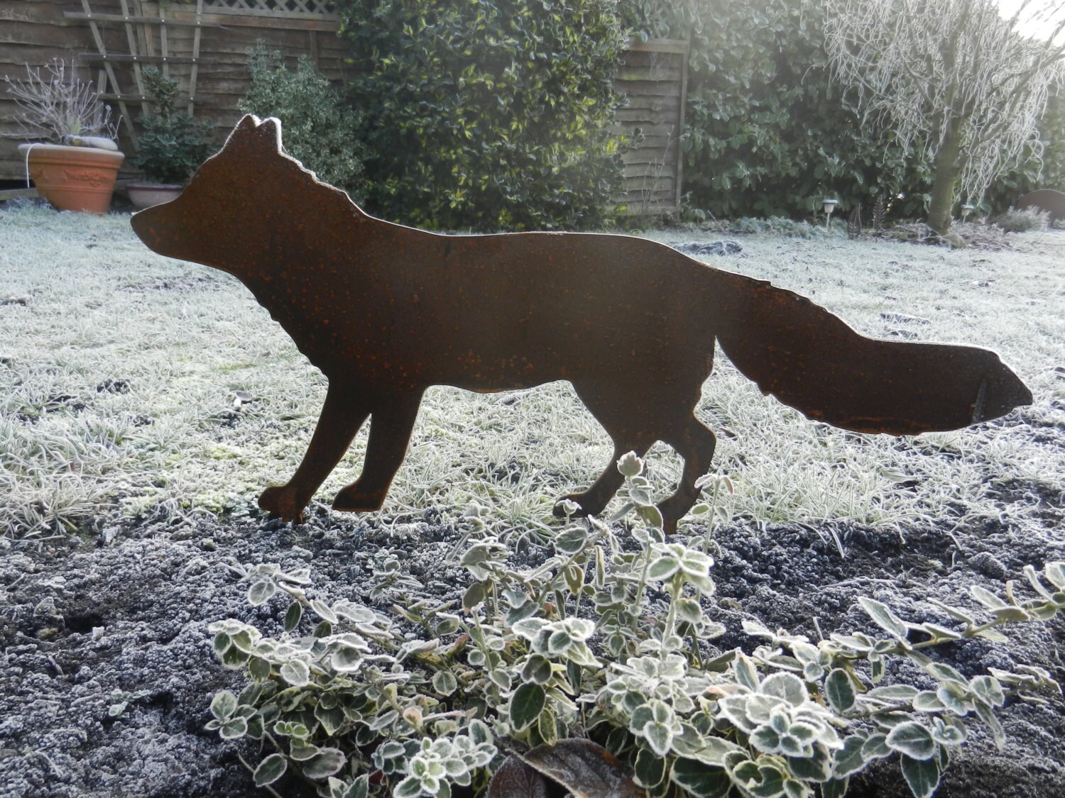 Rusty Fox / Metal Fox Garden Decor / Fox Gift / Garden Fox / Metal ...