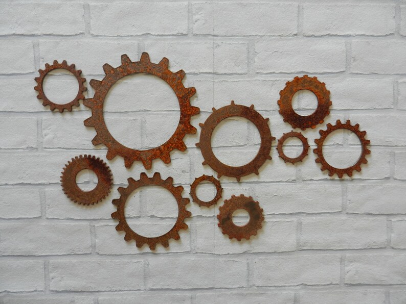 Steampunk Cogs Garden Wall Decor / Rusty Metal Cogs Garden - Etsy