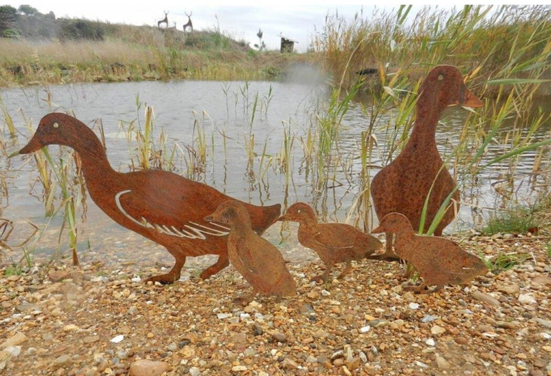 Rusty Metal Duck Family / Duck Garden Art / Duck Gift / Duck Silhouette ...