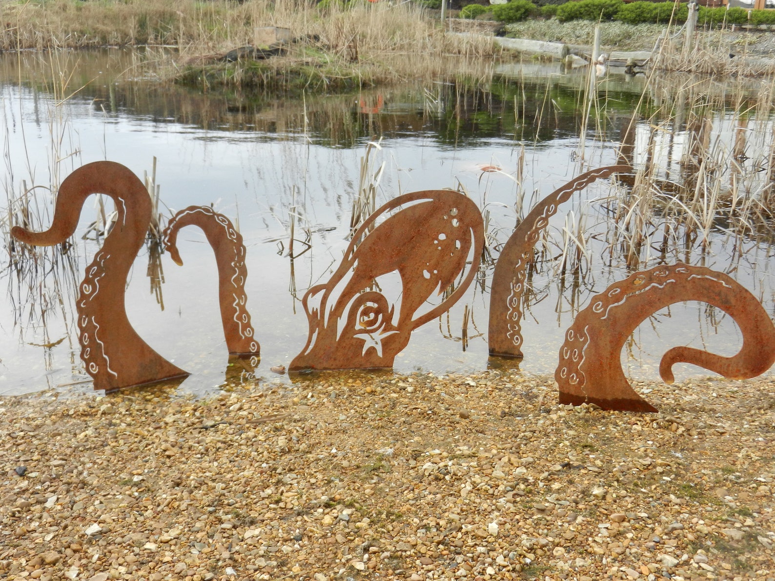 Rusty Metal Dragon Garden Sculpture / Sea Serpent Garden - Etsy UK