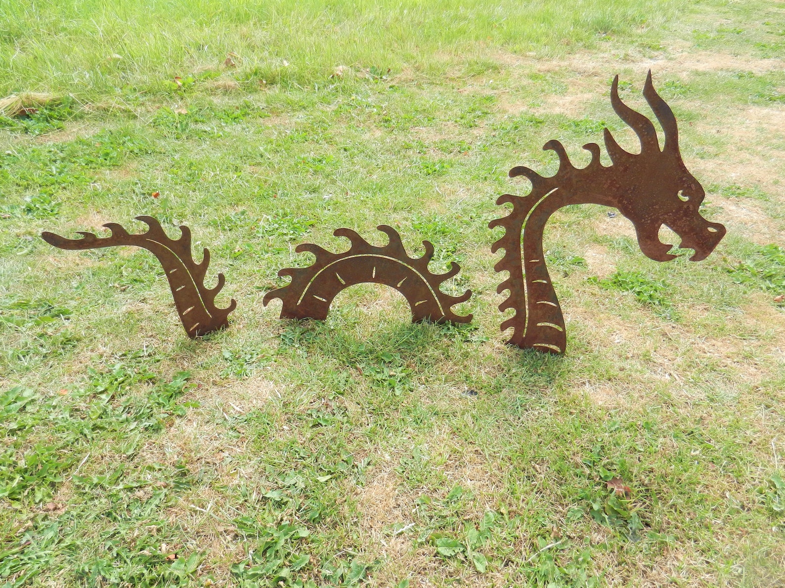Rusty Metal Dragon Garden Sculpture / Sea Serpent Garden - Etsy UK