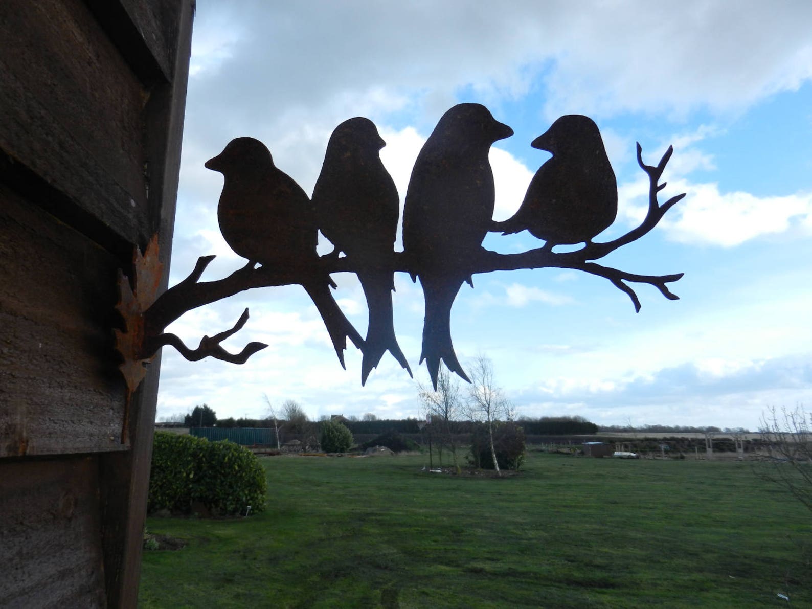 Rusty Birds on a Branch / Bird Garden Gift / Metal Garden Decor / Metal ...