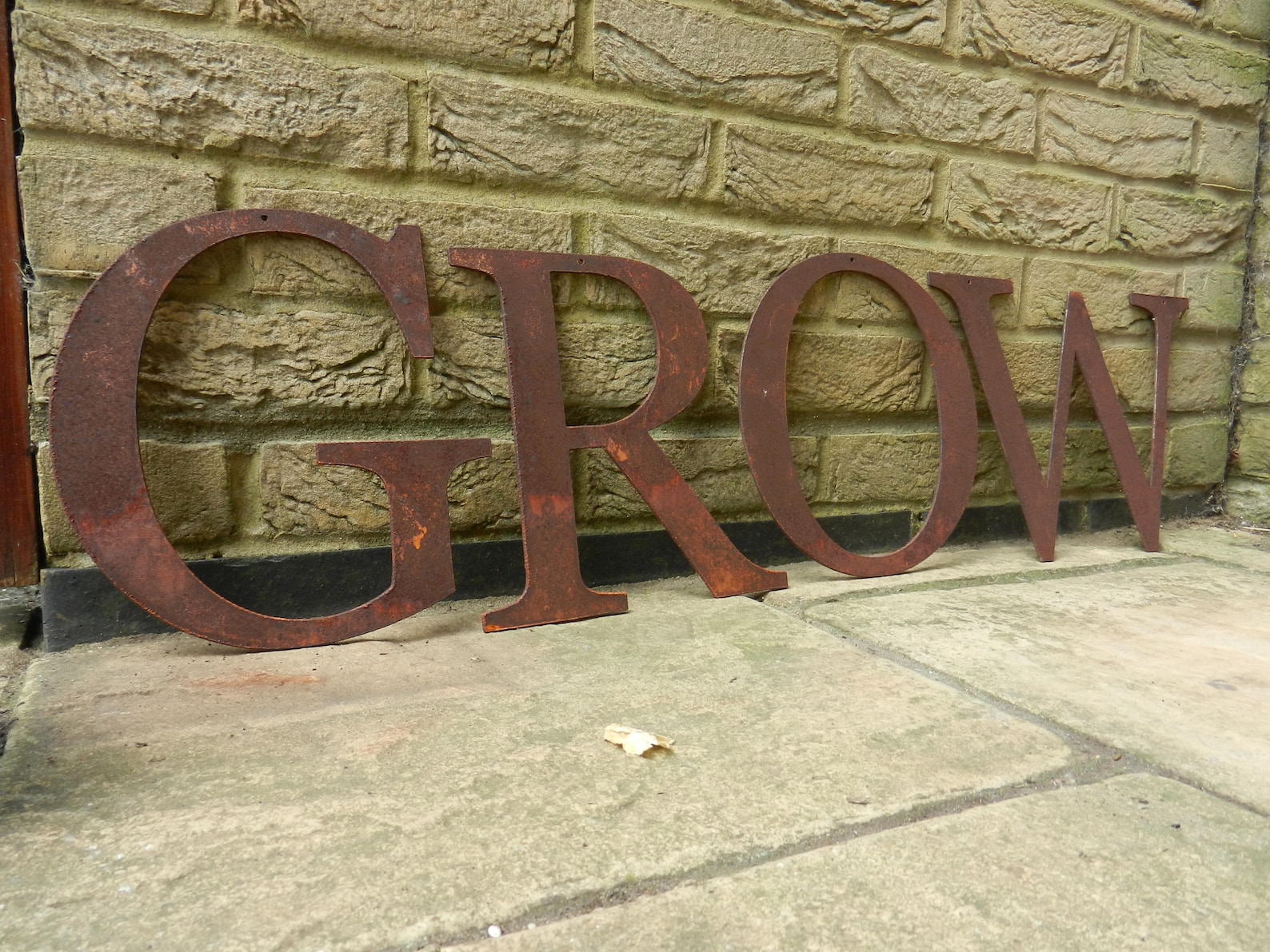 Rusty Metal Wall Letters / Rusty Letters Sign / GROW Garden Wall Decor ...