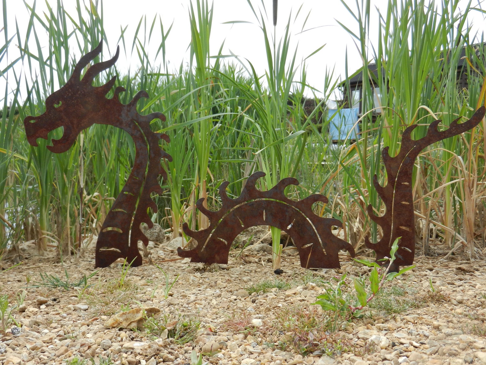 Rusty Metal Dragon Garden Sculpture / Sea Serpent Garden - Etsy UK