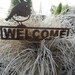 Welcome Sign With Robin Garden Decoration / Rusty Metal Welcome Sign ...
