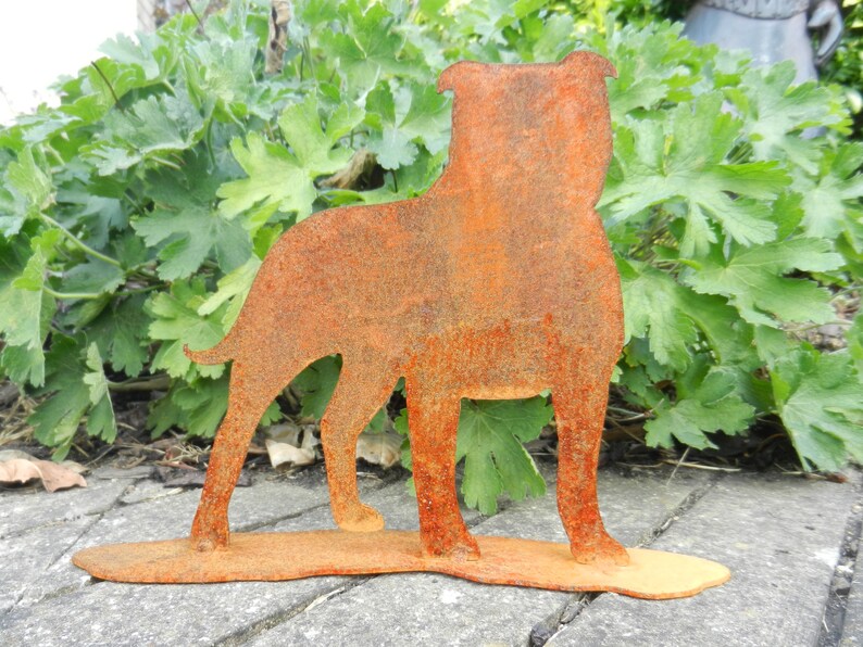 Staffy Rustic Home Decor / Rusty Metal Staffy Dog Shelf Decor | Etsy