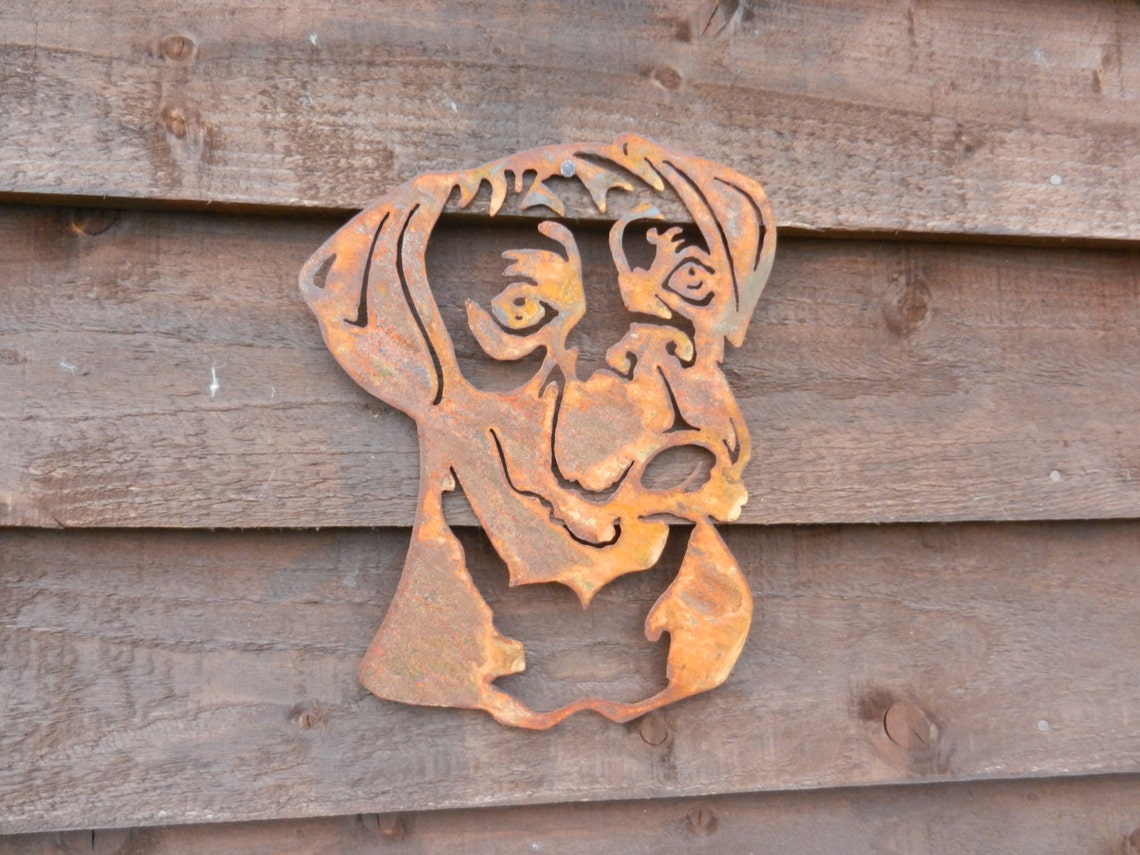 Boxer Dog Garden Wall Decor / Boxer Dog Gift / Dog Lover Gift / Rusty ...
