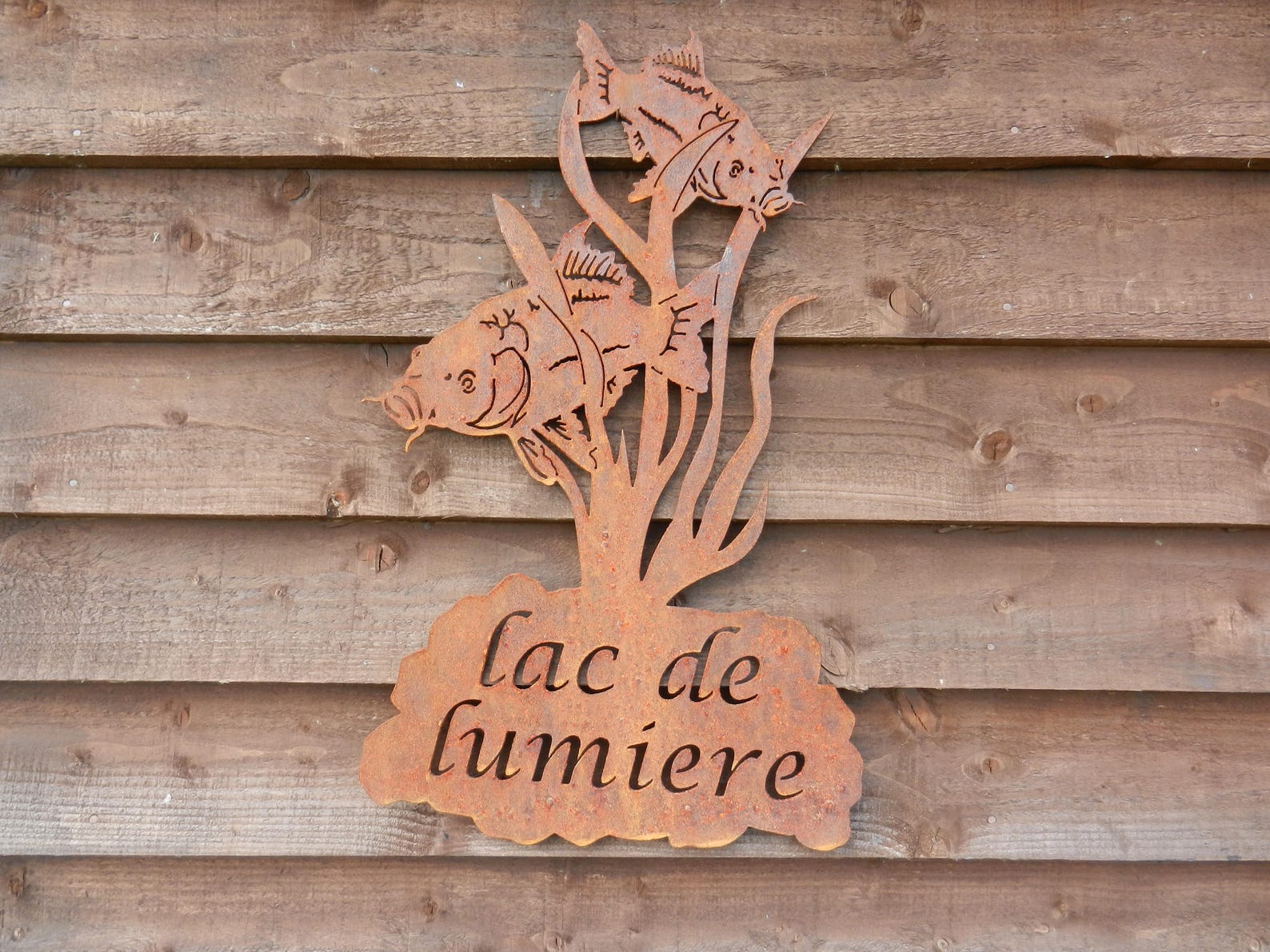 Carp House Sign / Custom Metal Sign / Rusty Metal Fish Sign / Fishing ...