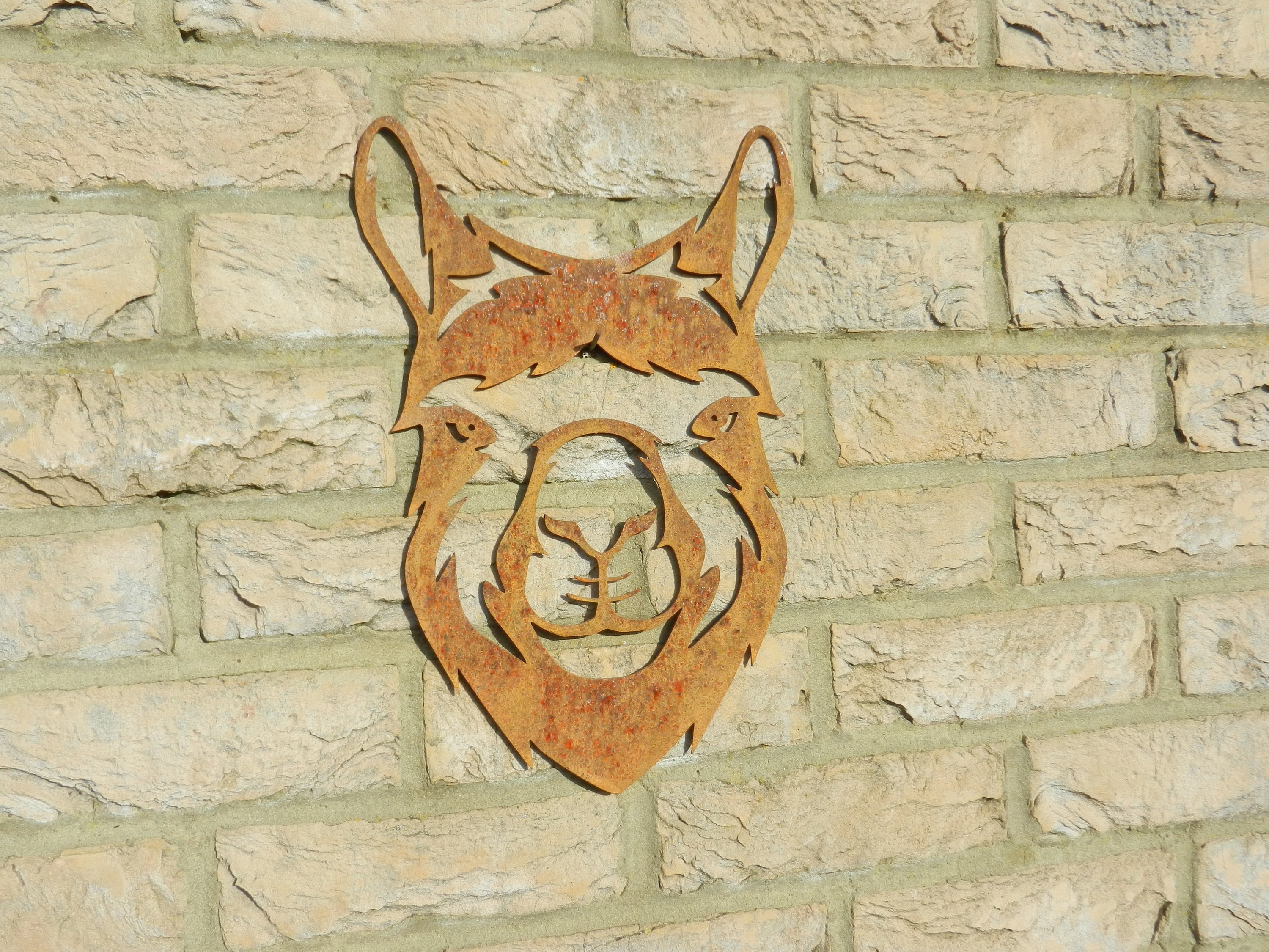 Rusty Metal Alpaca Head / Alpaca Garden Art / Rusty Metal Alpaca Garden ...