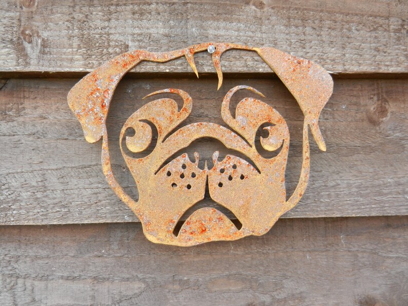 Pug Wall Decor / Pug Head Garden Gift / Dog Wall Sign / Dog Memorial ...
