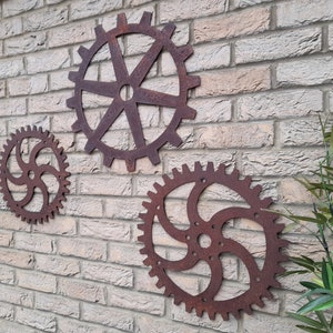 Rustic Cog Wall Art / XL Steampunk Cog Wall Decor / Rusty Metal ...