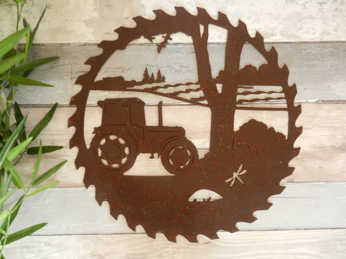 Tractor Wall Decor / Rusty Metal Tractor Art / Tractor Garden Wall ...