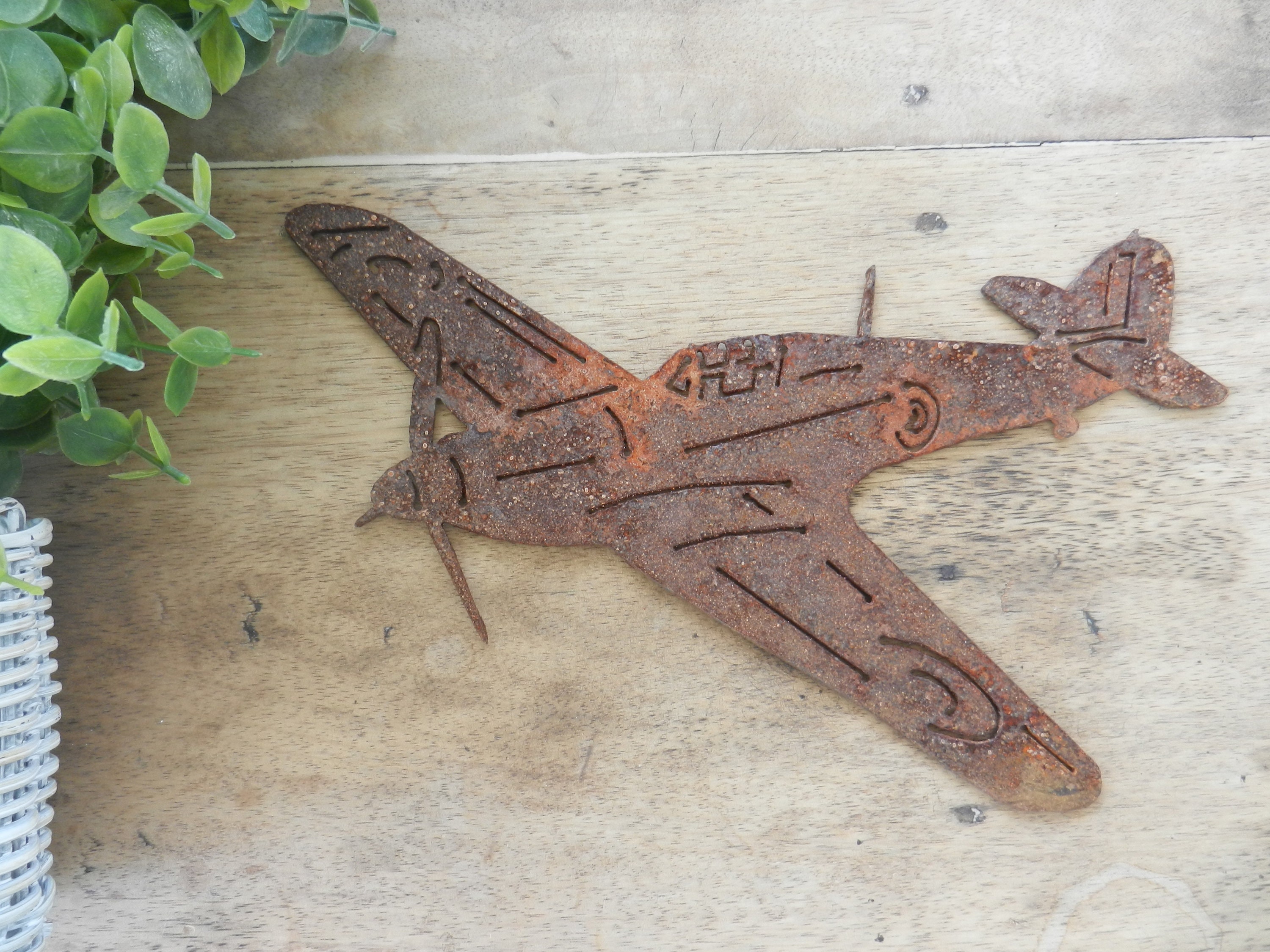 RAF Hurricane mini / Rusty Metal Garden Wall Art / WW2 - Etsy