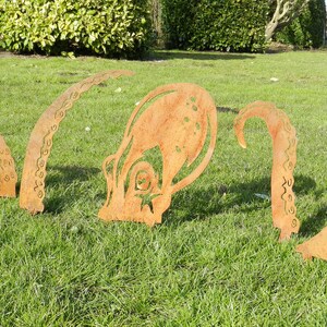 Metal Octopus Sculpture / Rusty Metal Garden Sculpture / Nautical Decor ...