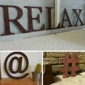 Rusty Metal Letters 25cm/ 0-9, A-Z Initials / Vintage Industrial ...