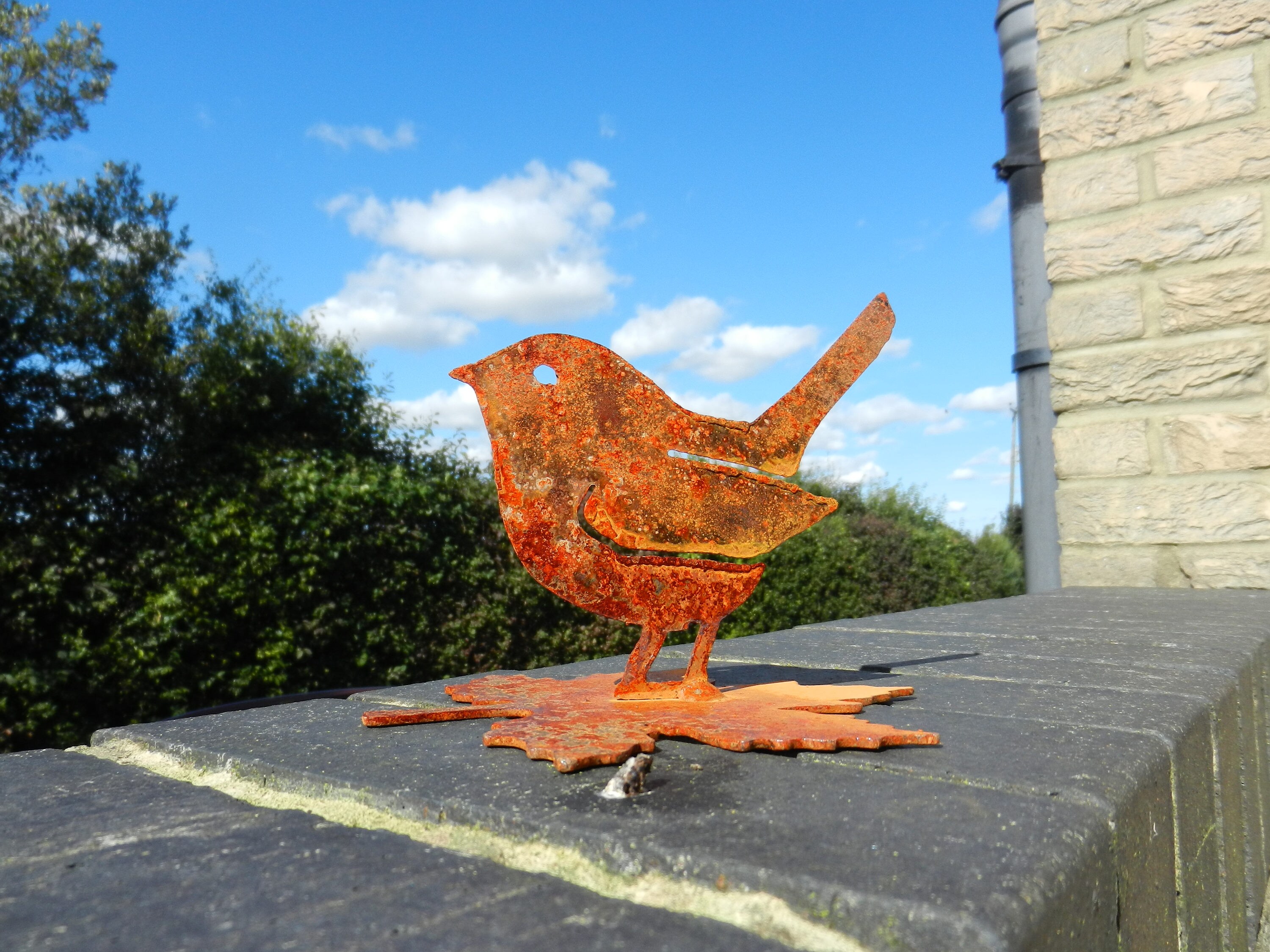 Rusty Metal Wren Upon Leaf / Rusty Birds / Bird Gift / Garden - Etsy UK