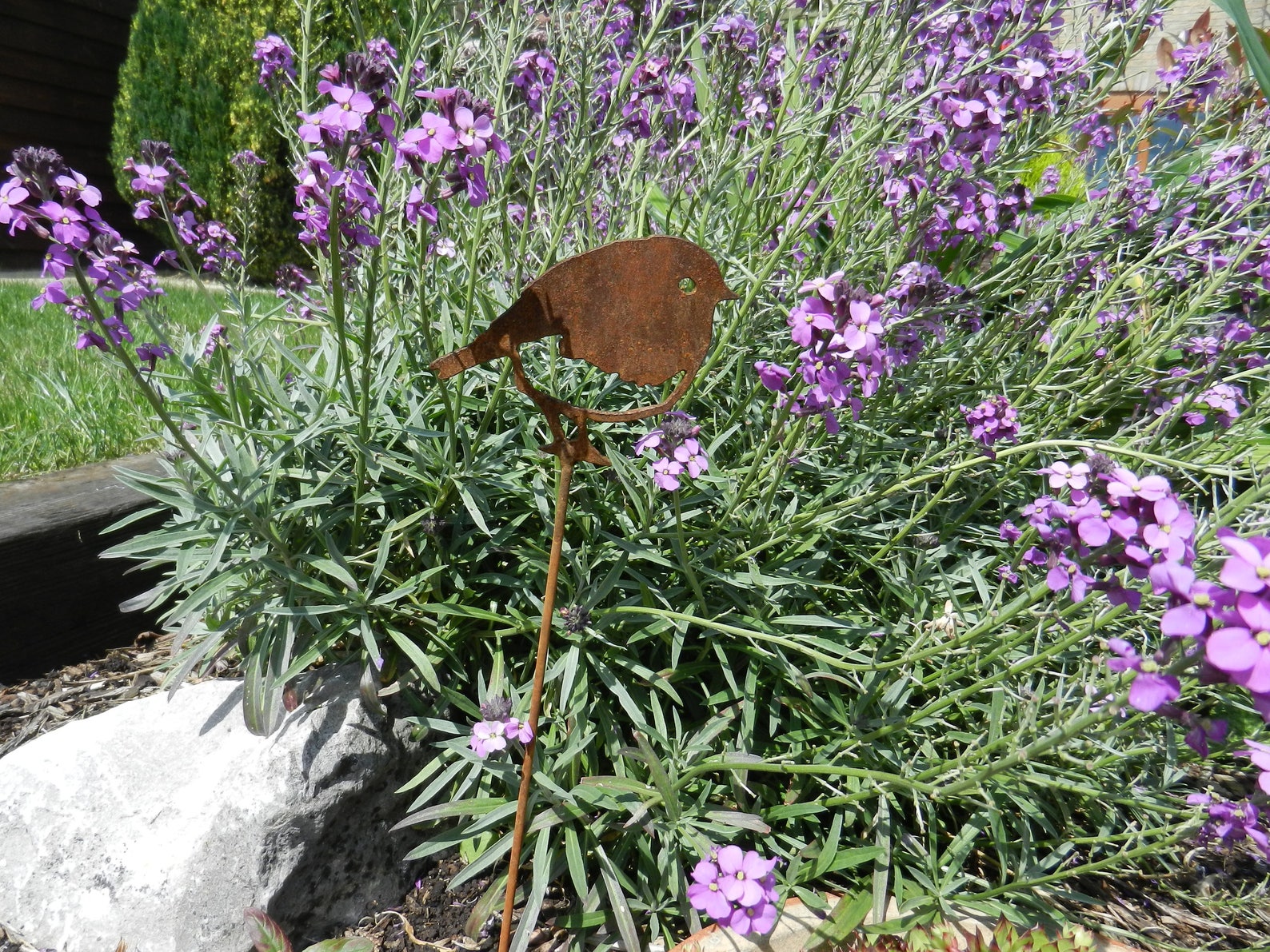 Rusty Metal Robin Garden Gift / Rustic Robin Bird Planter - Etsy