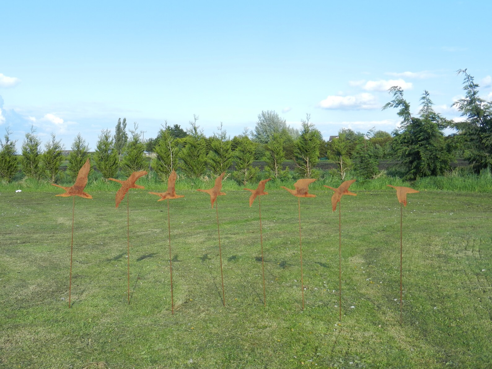 Large Flying Geese Garden Art / Rusty Metal Geese Sculpture / - Etsy UK