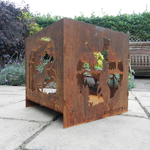 Rusty Metal Fire Pit / Decorative Fire Pit / Patio Heater / Chiminea ...