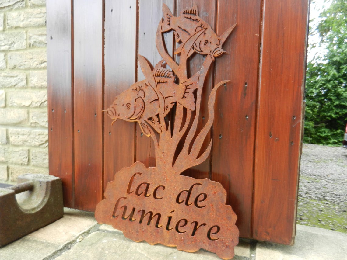 Carp House Sign / Custom Metal Sign / Rusty Metal Fish Sign / - Etsy UK