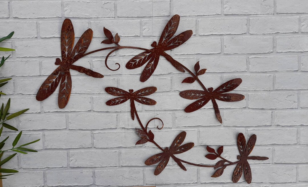 Dragonfly Wall Art / Rusty Metal Dragonfly Sculpture / Dragonfly Wall ...