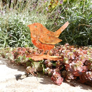 Rusty Metal Wren Upon Leaf / Rusty Birds / Bird Gift / Garden Gift ...