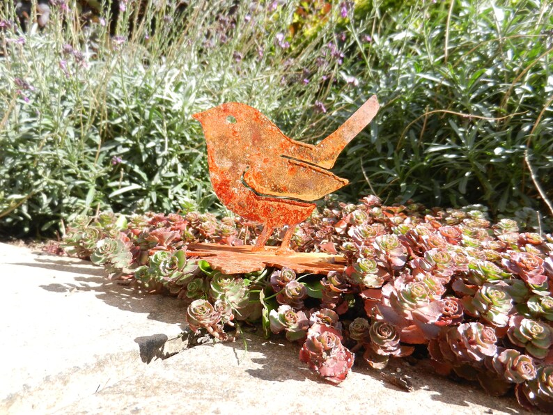 Rusty Metal Wren Upon Leaf / Rusty Birds / Bird Gift / Garden | Etsy UK