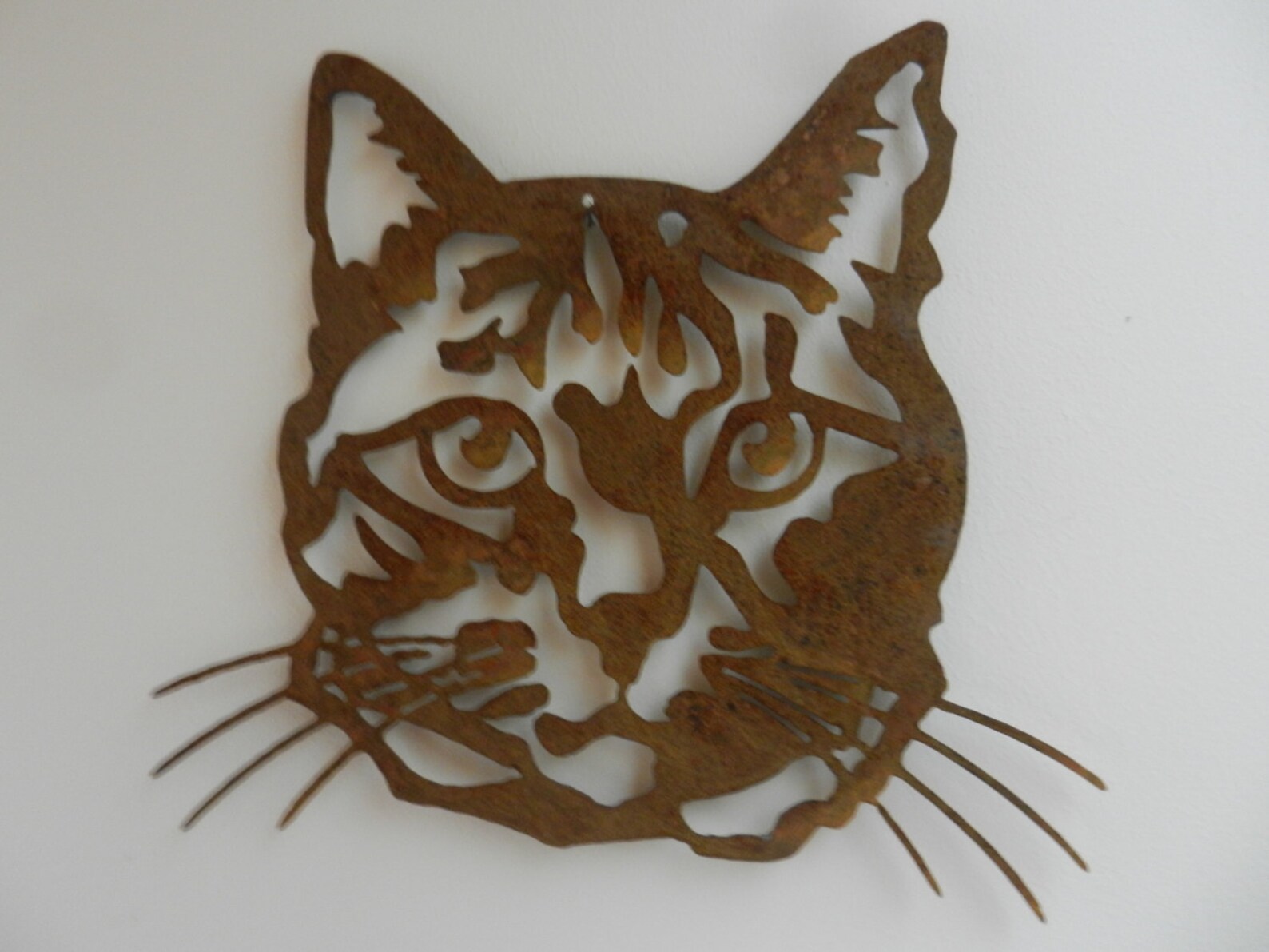 Cat Face Decor / Metal Cat Gift Garden Decor / Rusty Metal Cat | Etsy