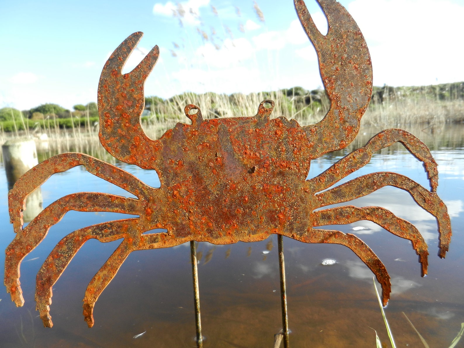 Rusty Crab Seaside Decor / Rusty Metal Crab Sculpture / Rusty - Etsy