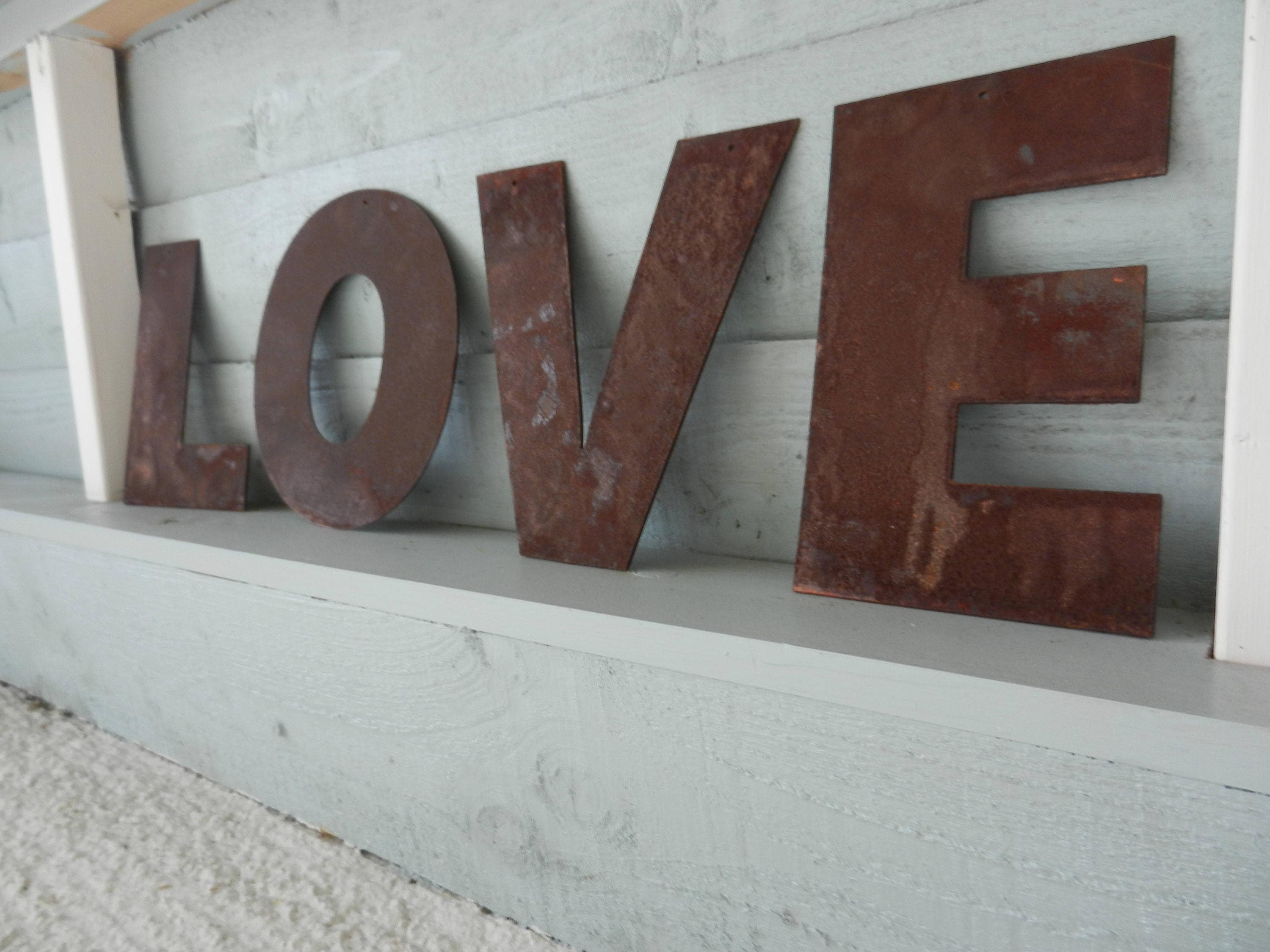 LOVE Sign / Metal Letters / Love Gift / Industrial Chic / Love Garden ...