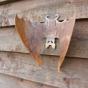 Halloween Bat Decoration / Rusty Metal Bat / Metal Bat Garden Decor ...