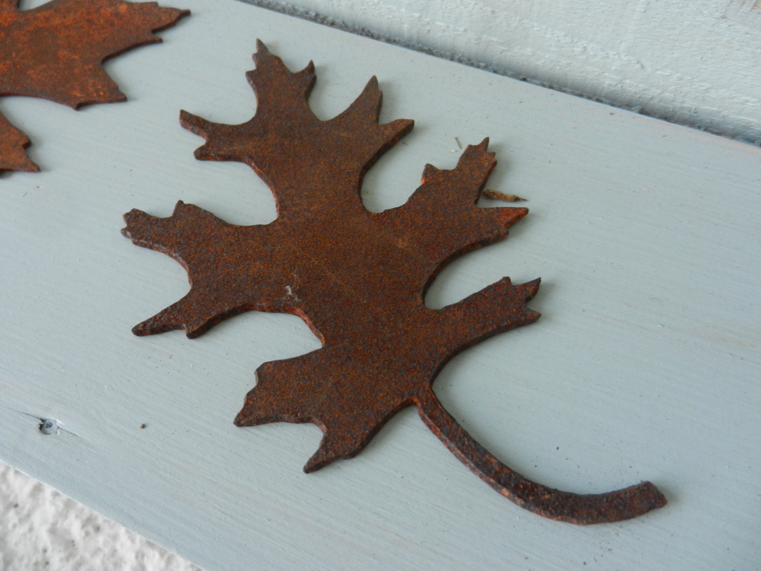 Set of Rusty Metal Leaves / Rustic Leaf Garden Decor / Autumn - Etsy