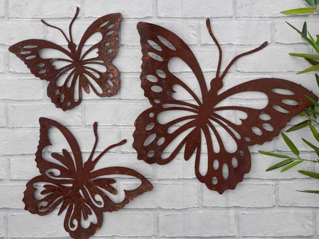 Rusty Metal Butterfly Art / Rustic Butterfly Gift / Rusty Metal ...