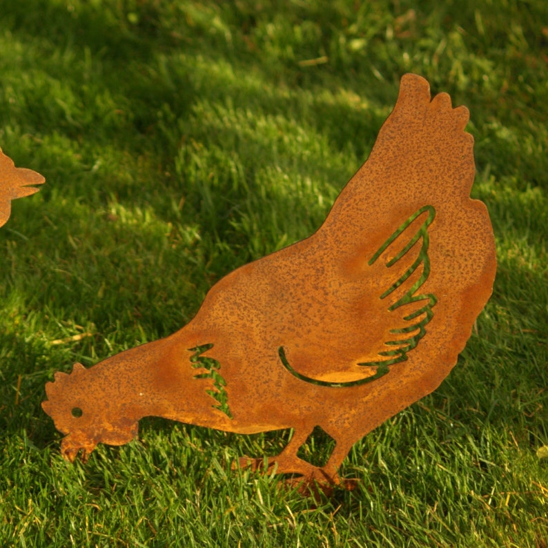 Rusty Hen / Chicken Garden Decor / Chicken Gift / Metal Hen - Etsy