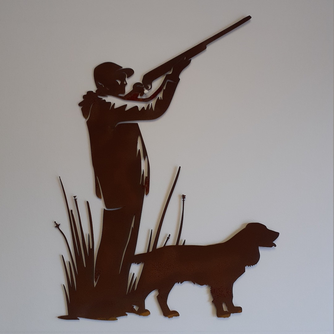 Gamekeeper With Spaniel Wall Decor / Shooting Decor / Rusty Metal ...