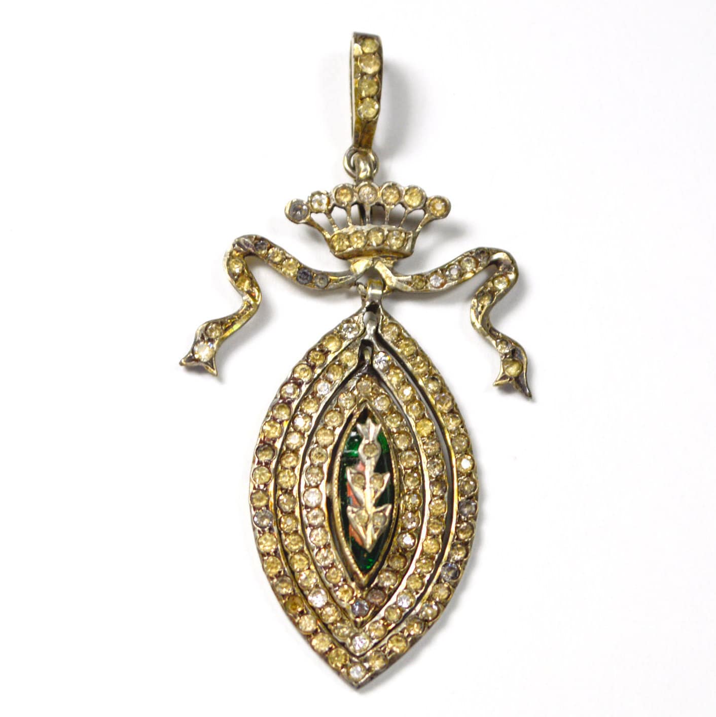 Antique Victorian French Sterling Silver Green Enamel And | Etsy