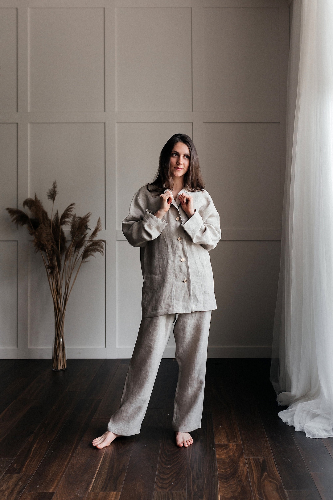 Linen Pajamas, Linen Pajama Set, Lounge Set, Linen Shirt and Linen ...