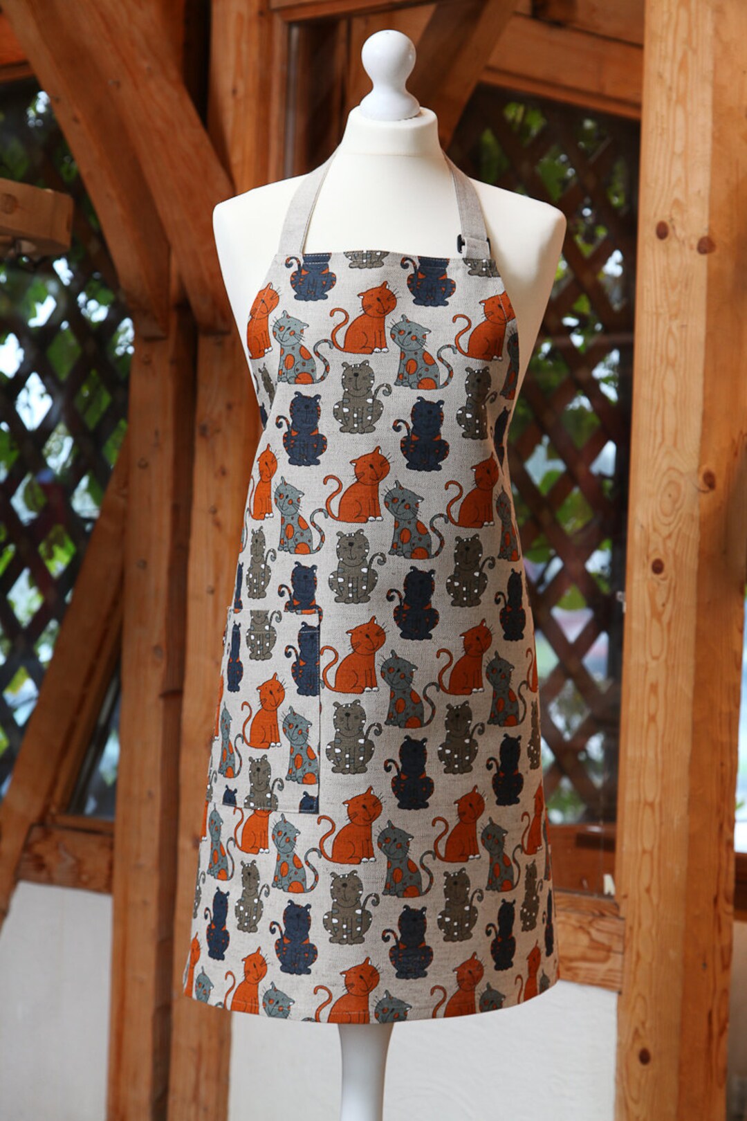 Cute Apron, Funny Cat Apron, Kitchen Apron, Aprons for Women, Linen ...
