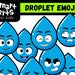 Droplet Emoji Clip Art Cartoon Digital Graphics Droplet - Etsy