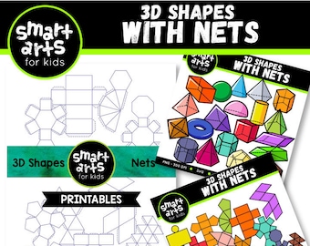 Math 3d Shapes With Nets Clipart Bundle - Cartoon - 3dnets ...