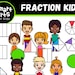 Fraction Kids Clip Art- Cartoon - Digital Graphics - Instant Download ...