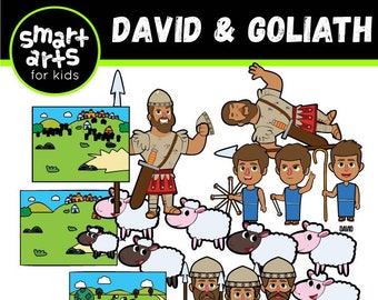 David and Goliath Clipart, Bible Story Clipart, Sunday School Clipart ...