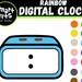 Rainbow Digital Clock Clip Art - Instant Download - Wall Clock Clip Art ...