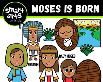 Bible Story Baby Moses Clip Art Set - Etsy UK