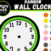 Rainbow Digital Clock Clip Art Instant Download Wall Clock Clip Art SVG ...