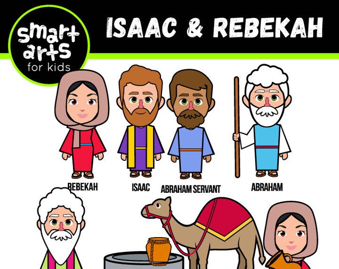Isaac and Rebekah Clip Art Bible Based Bible Characters - Etsy