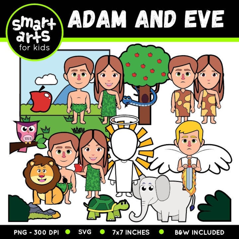 Adam and Eve Clipart - Etsy