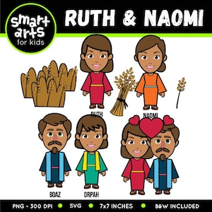 Ruth and Naomi Clip Art - Bible Based - Bible Characters - SVG Cricut ...