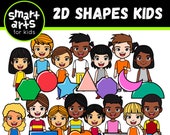 Math 2D Shapes Kids Clip Art Cartoon Instant Download - Etsy