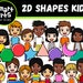 Math 2D Shapes Kids Clip Art- Cartoon - - Instant Download - SVG ...